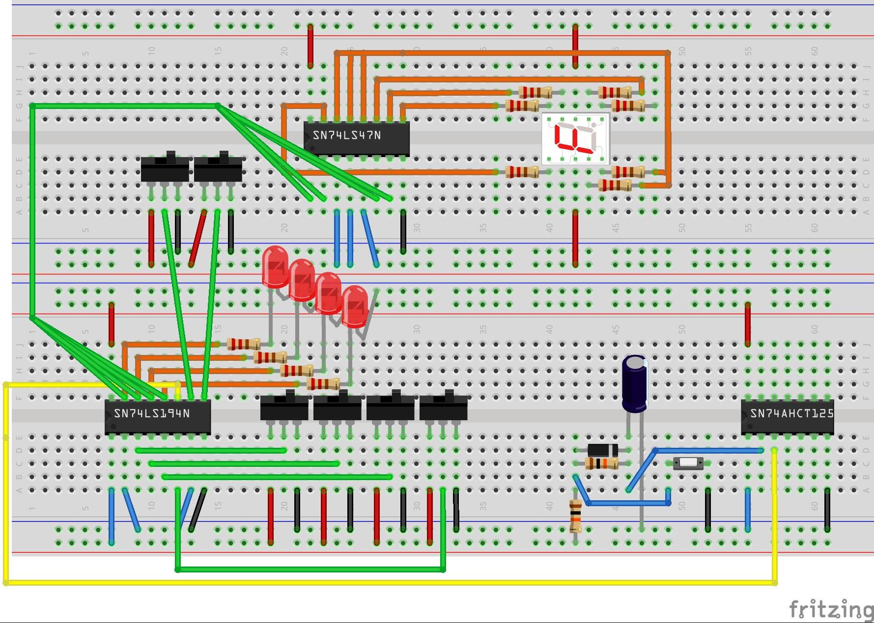 Shift Register With 7 Segment Display : 5 Steps (with Pictures ...