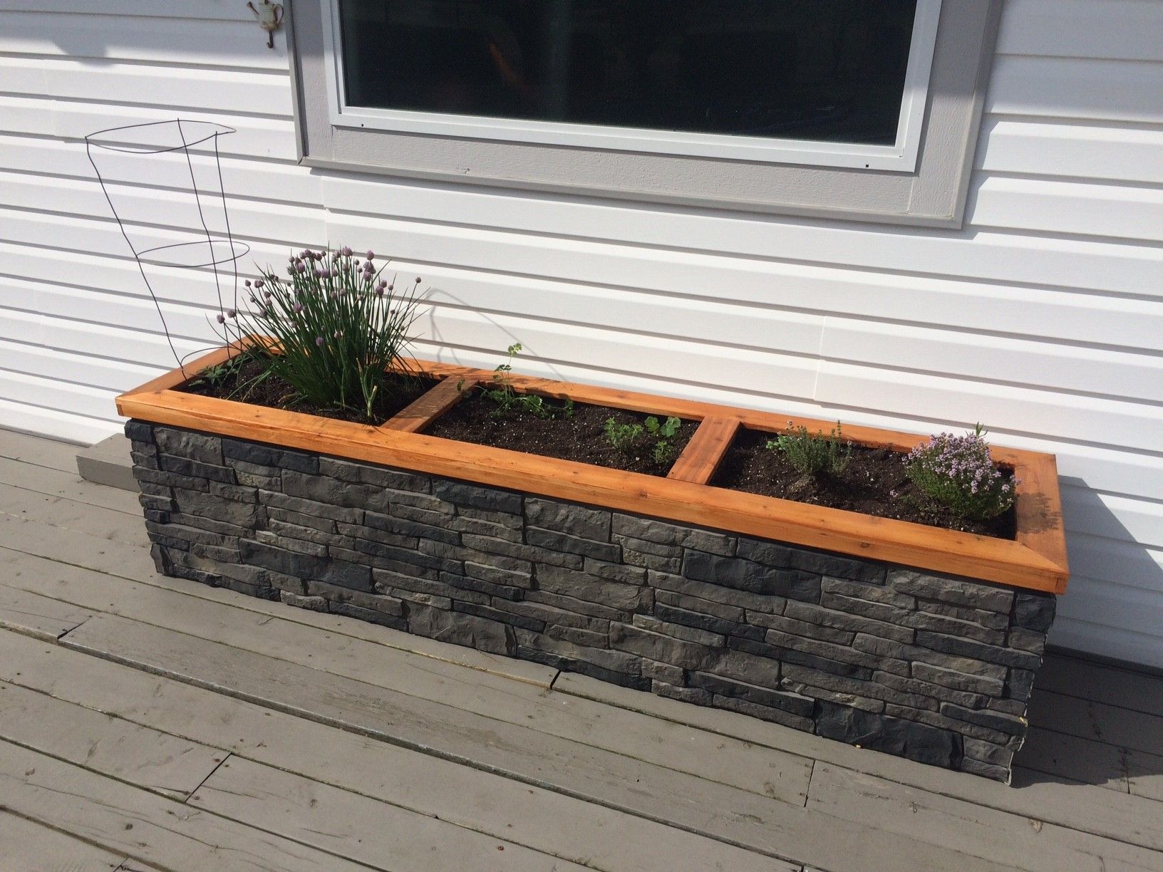 Stacked Stone Planter Boxes
