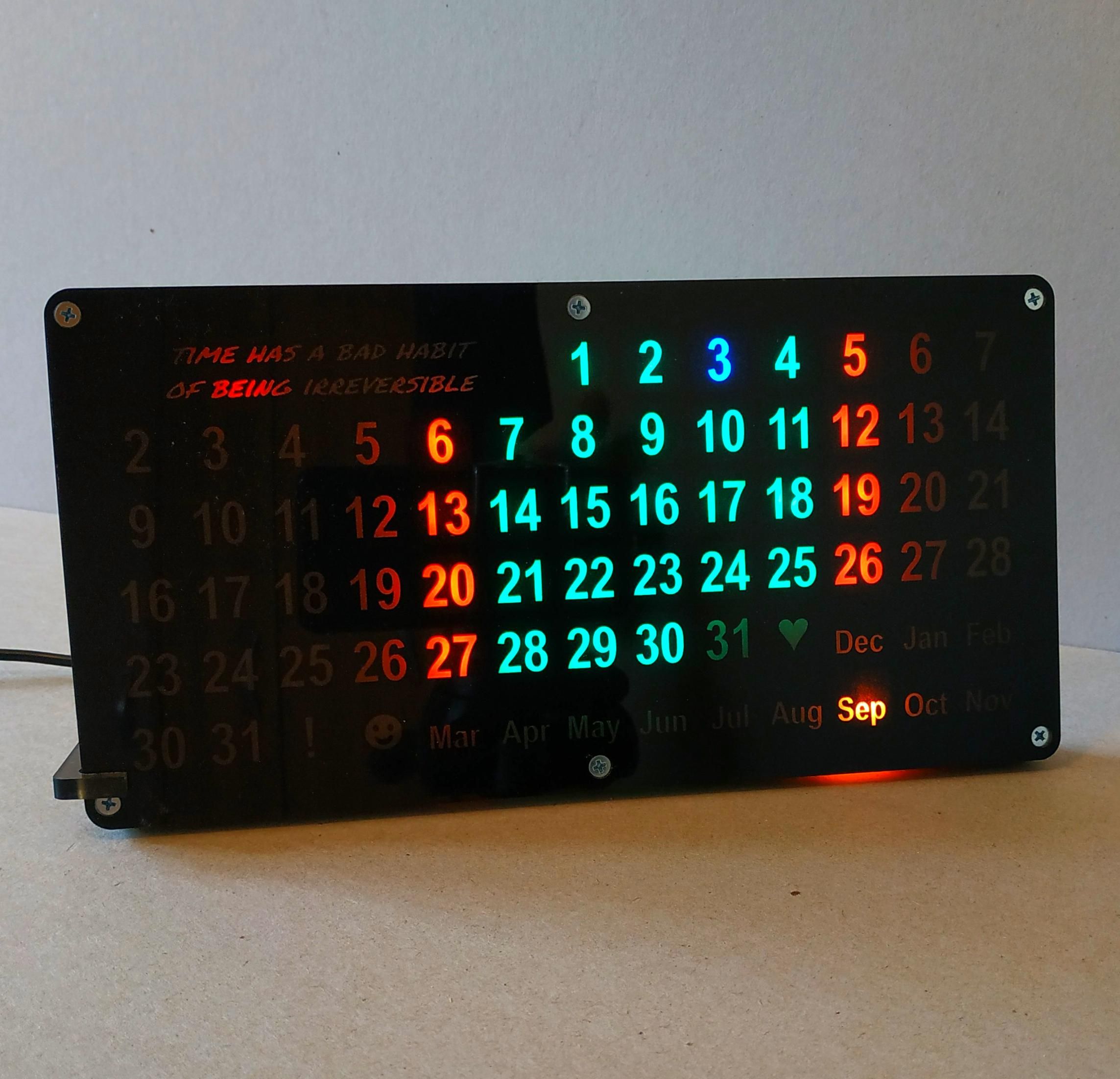 Backlit Automated Perpetual Calendar - a CNC Project : 9 Steps (with ...