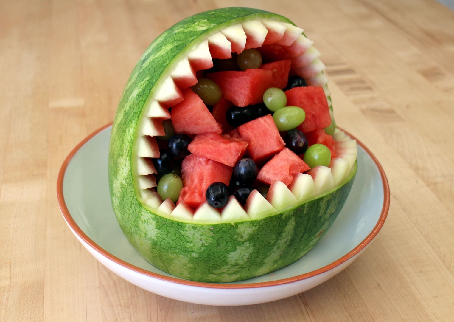 Watermelon Fruit Salad Shark