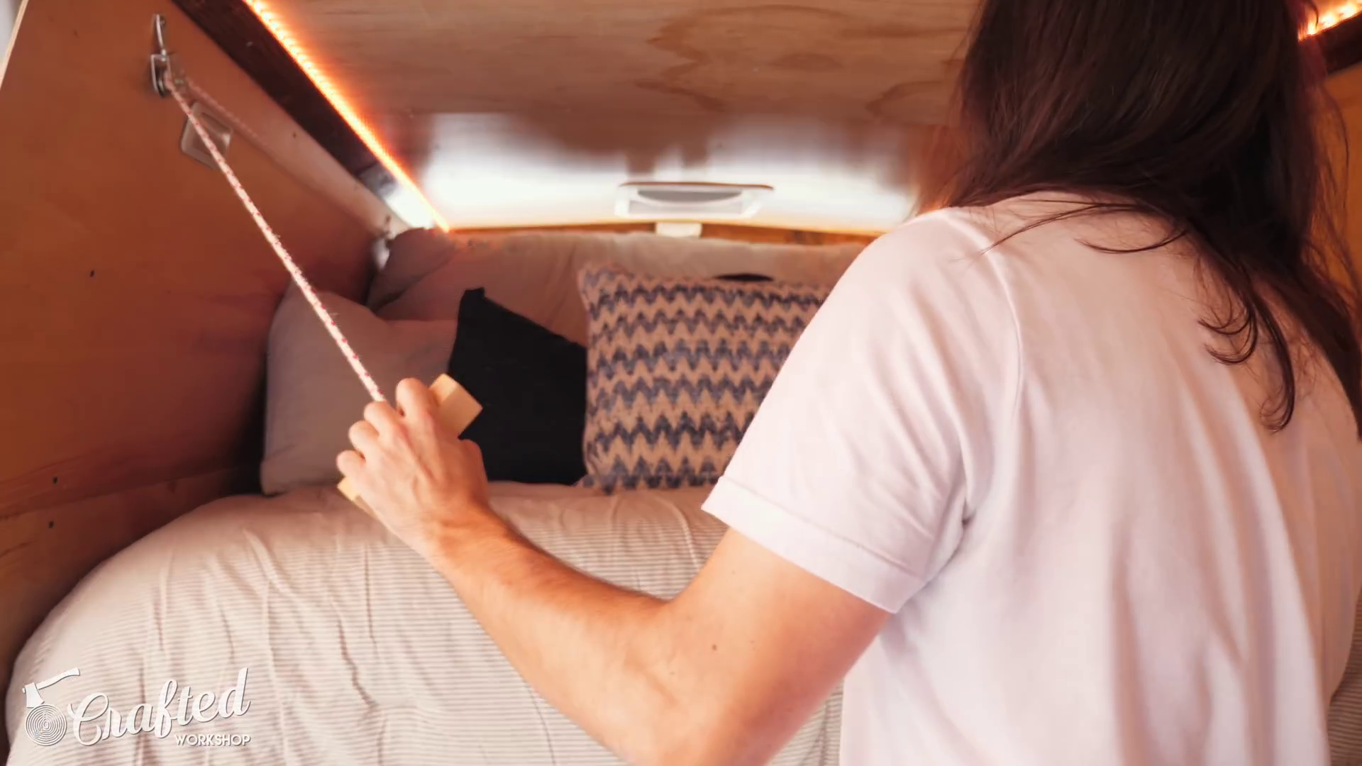 DIY Camper Van Conversion Bed Build, Bed Converts to a Couch! #VANLIFE ...