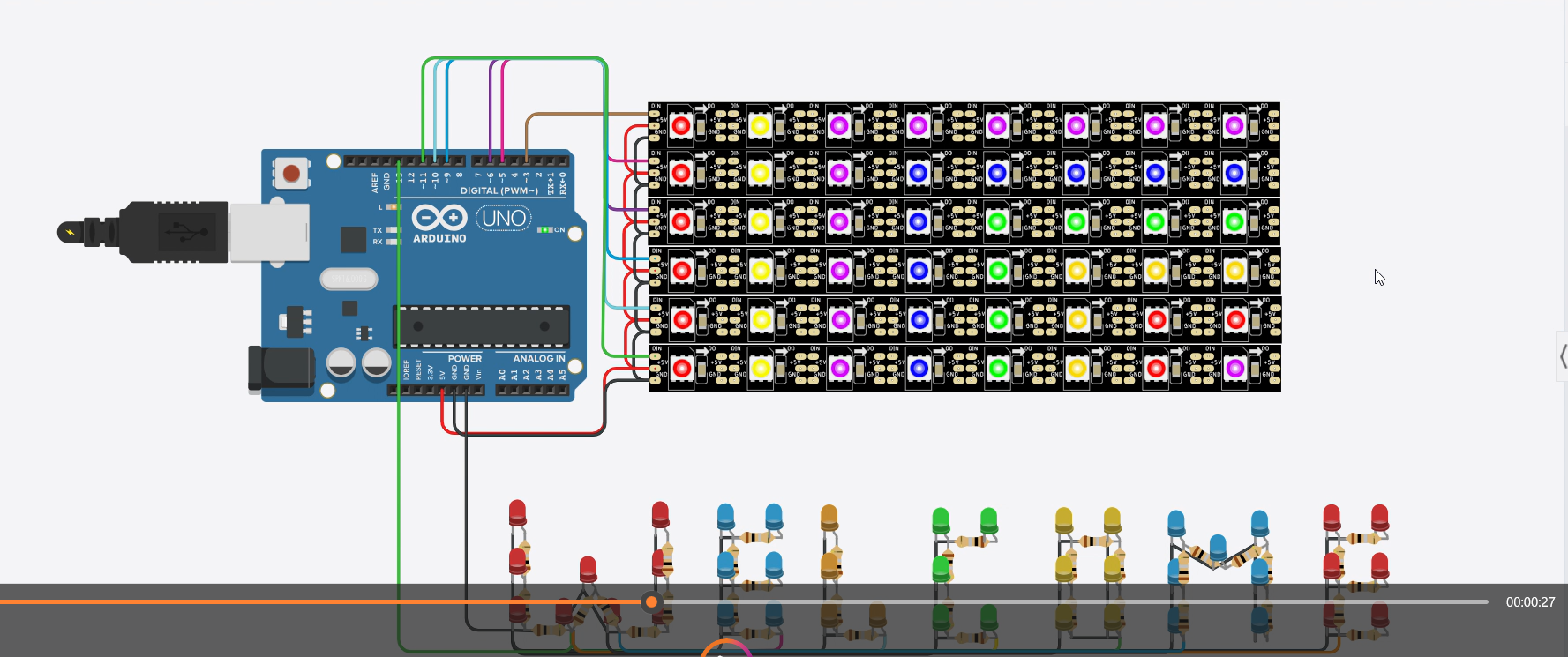 Arduino Tinkercad NeoPixel for Rainbow Led's : 5 Steps - Instructables