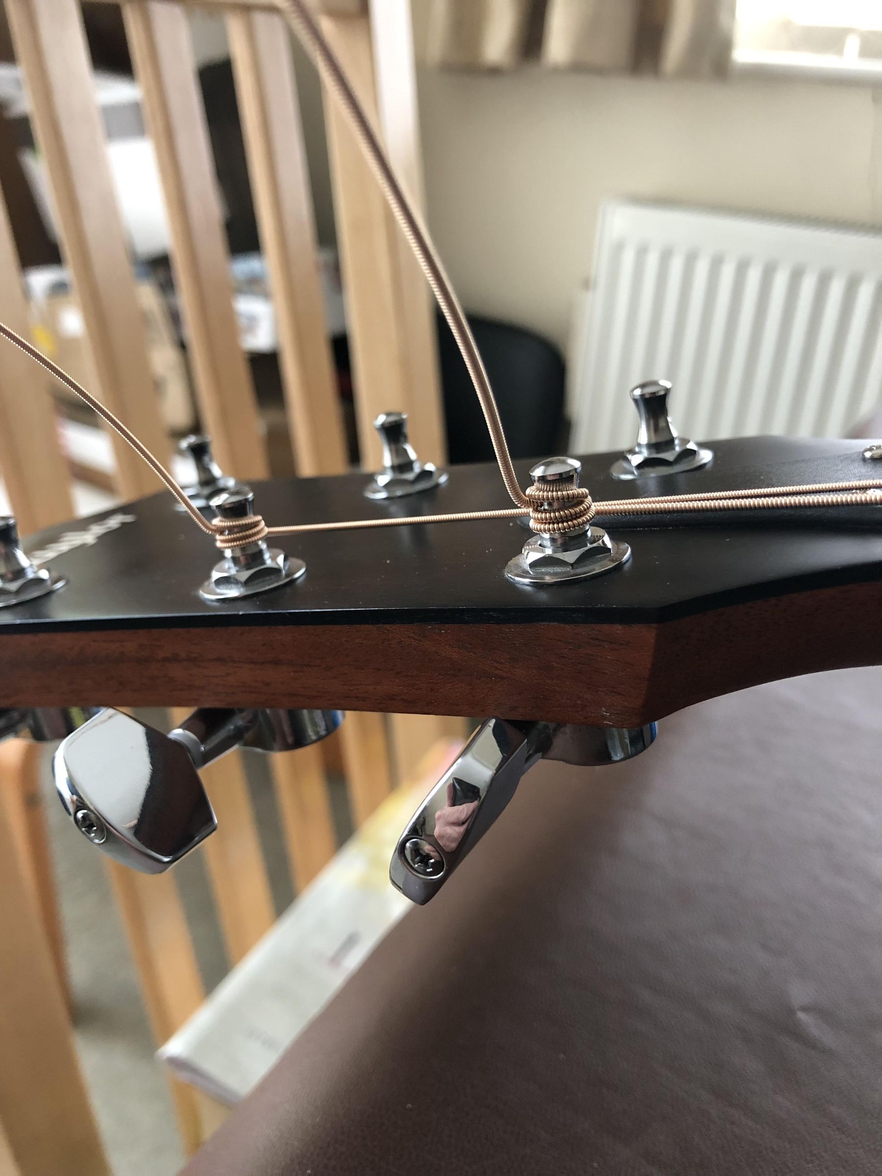 Re- Stringing a Taylor Electro Acoustic Guitar and Locking the Strings ...