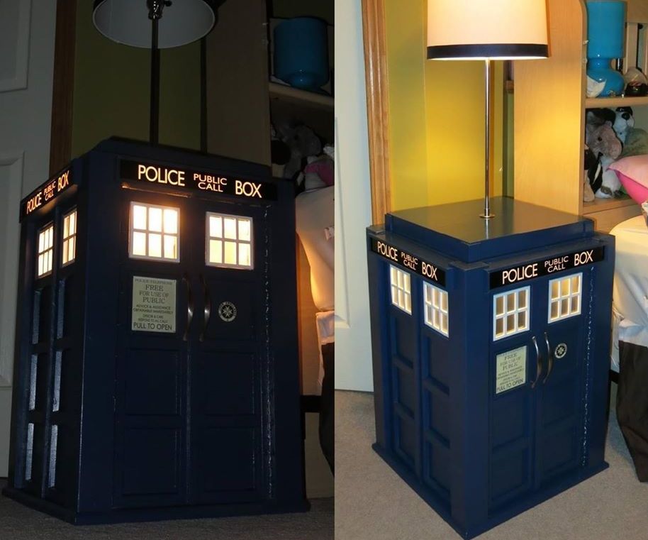 Light Up Tardis Bedside Table With Built in Lamp : 40 Steps (with ...