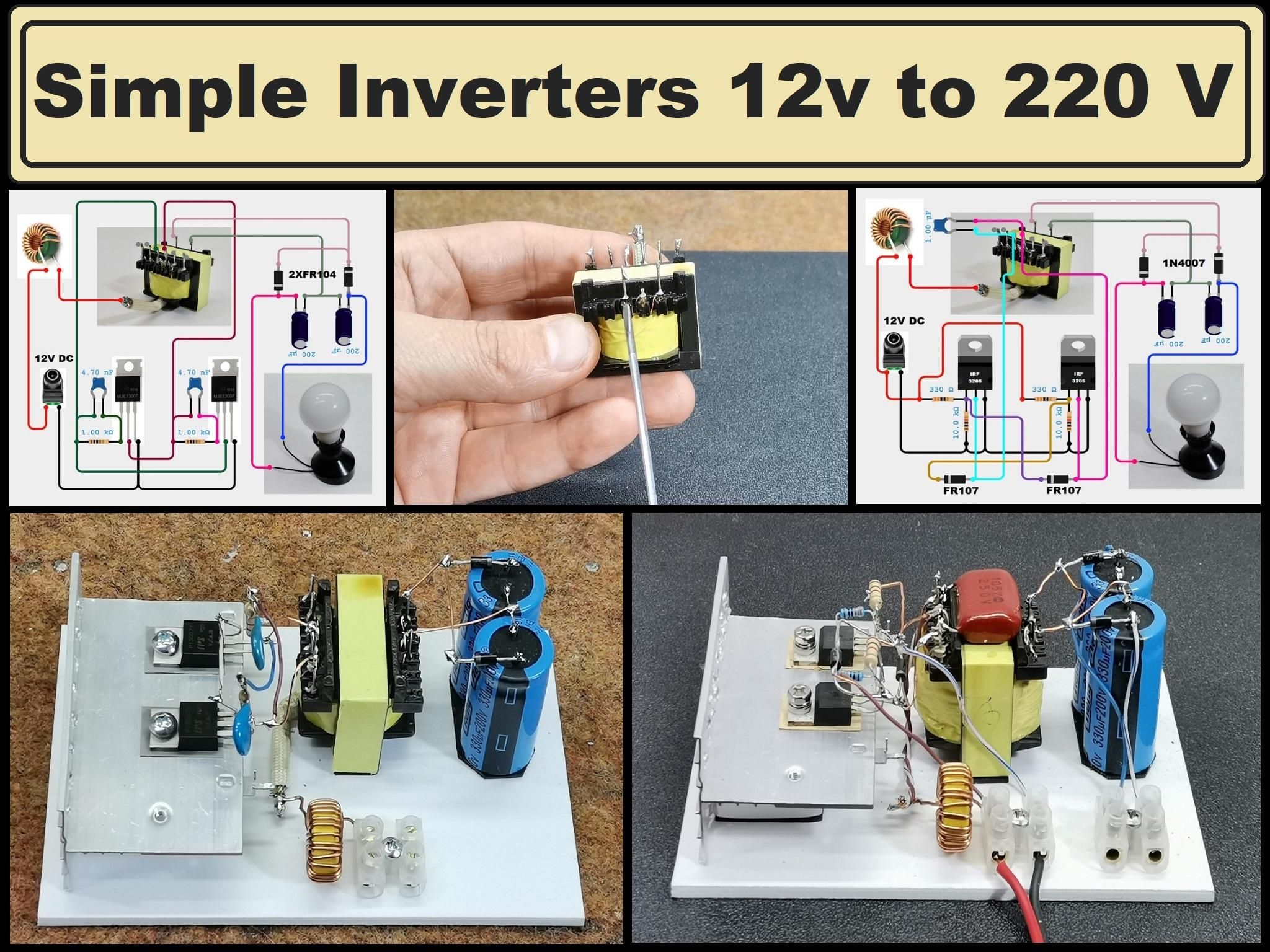 Simple Inverters 12V to 220V , Comparision, Testing, and Real ...