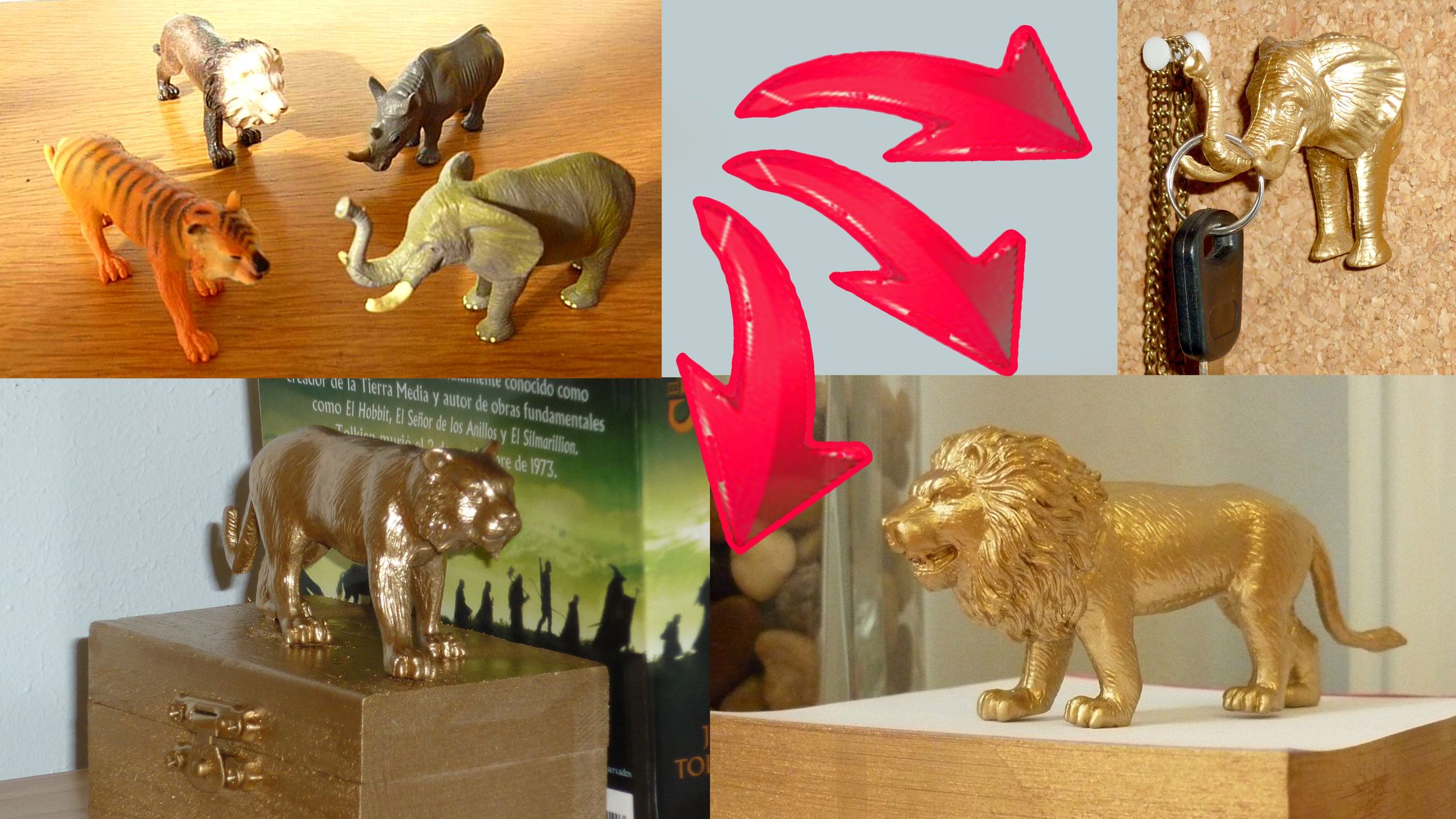 DIY Room Decor - 3 Ideas to Upcycle Plastic Animal Toys With Spray ...