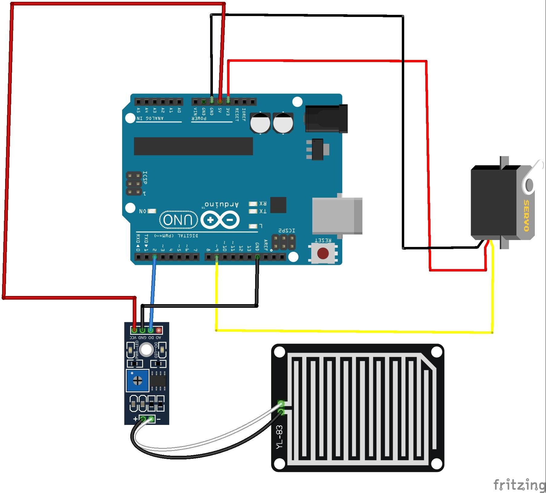 Automated Rain Shield for Laundry Using Arduino : 6 Steps (with ...