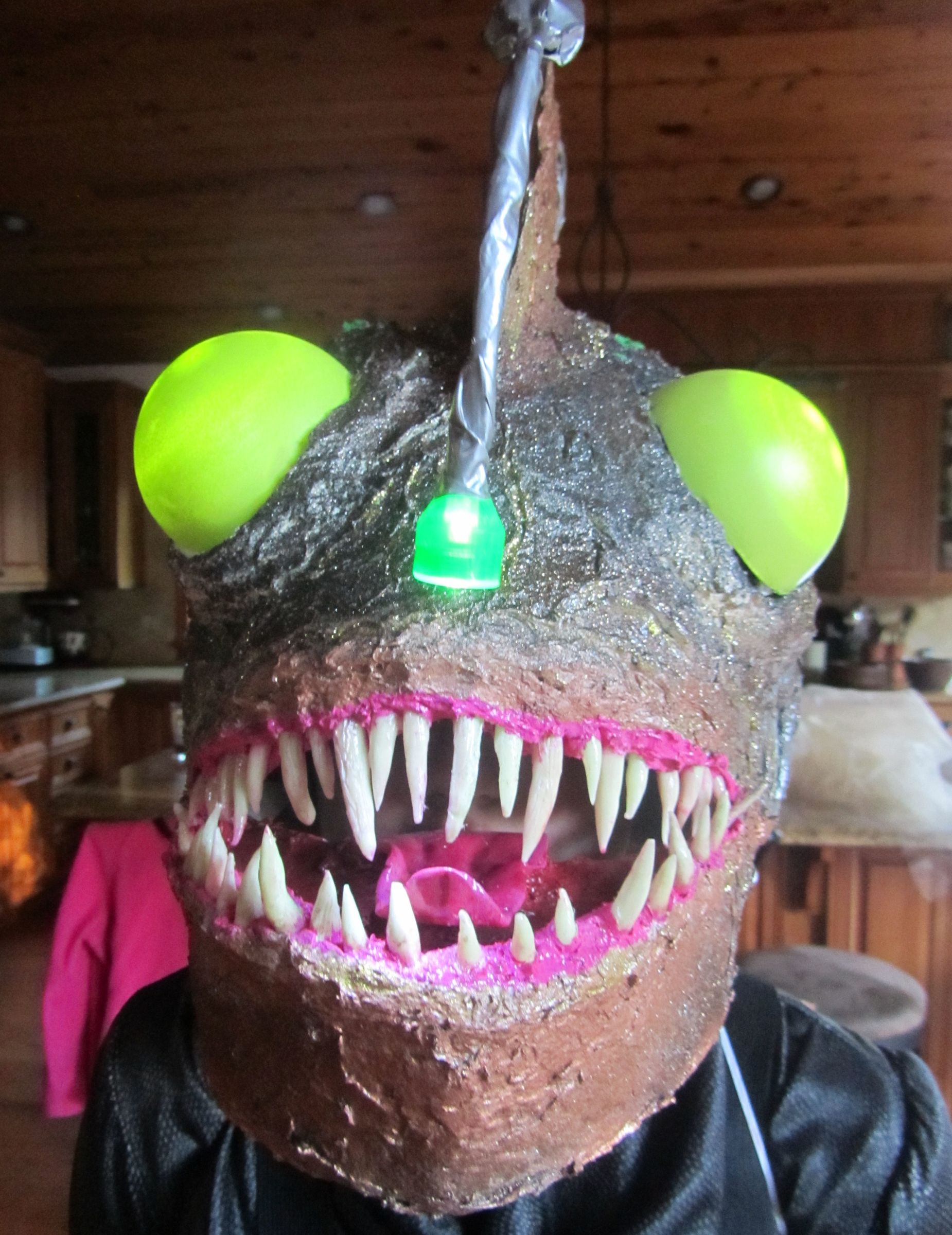 Amazing Homemade Angler Fish Costumer for My 11-yr-old Daugher! SCARY ...