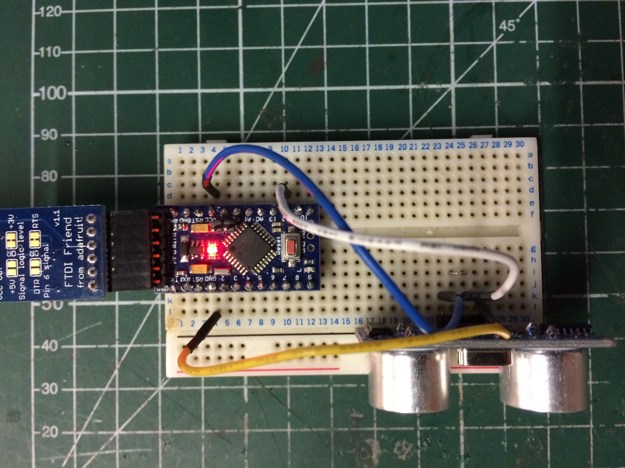 Super Simple Sonar on Arduino Pro-mini 5v With HC-SR04 Sonar Module : 3 ...
