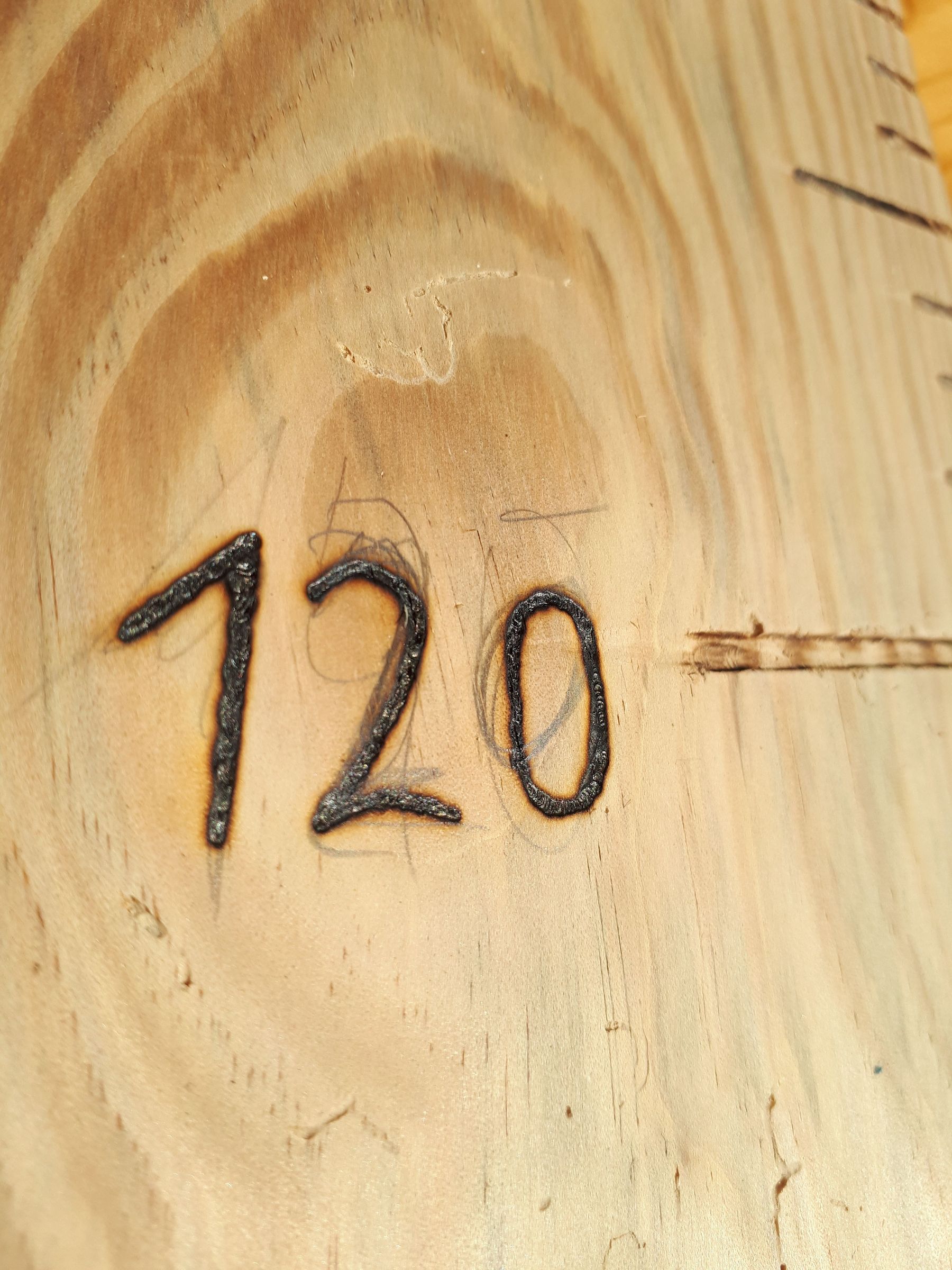 Wooden Kids Growth Chart With Solar Burned Numbers : 5 Steps ...