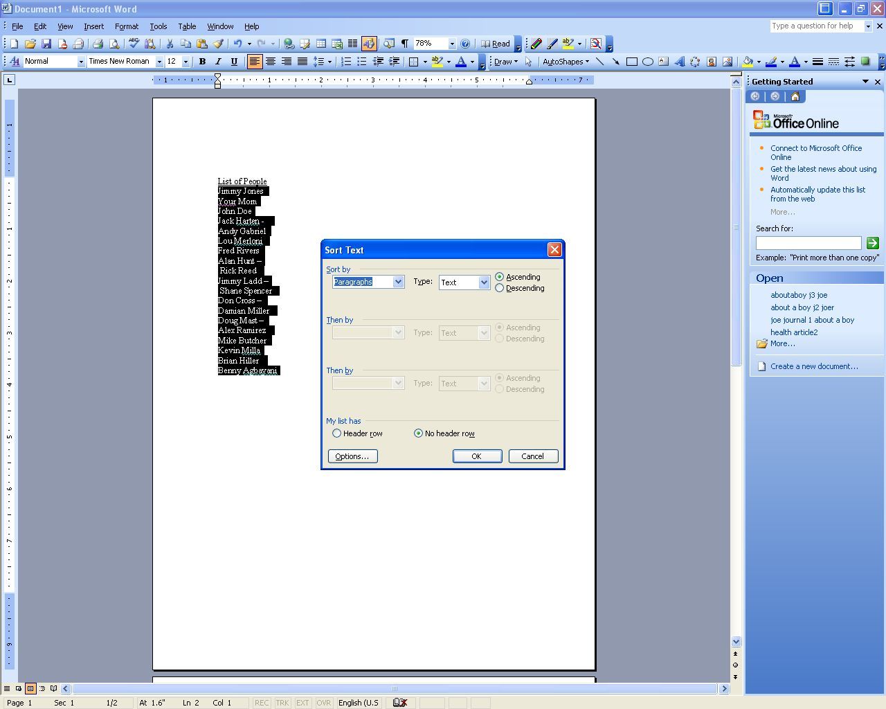 How to Alphabetize by Last Name in Microsoft Word : 3 Steps - Instructables
