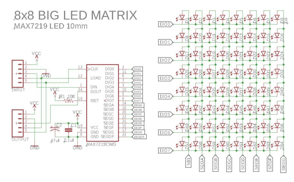 How to Build 8x8 BIG LED Matrix (MAX7219 LED 10mm) | Trybotics