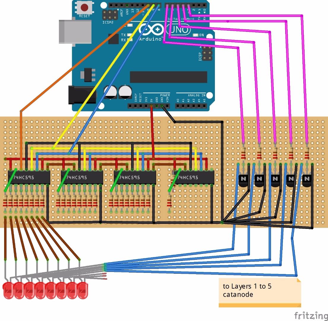 5 X 5 X 5 Leds Cube 74hc595 X 4 : 5 Steps - Instructables