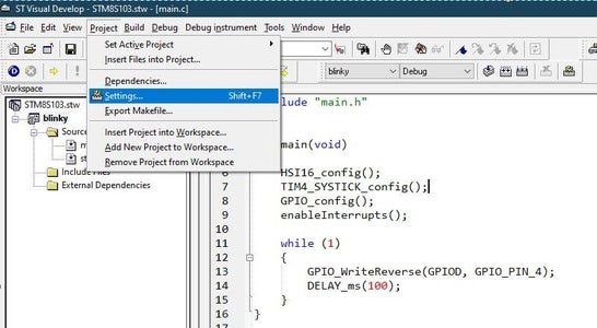 Setup St Visual Develop With The Cosmic Stm8 Compiler 11 Steps Instructables