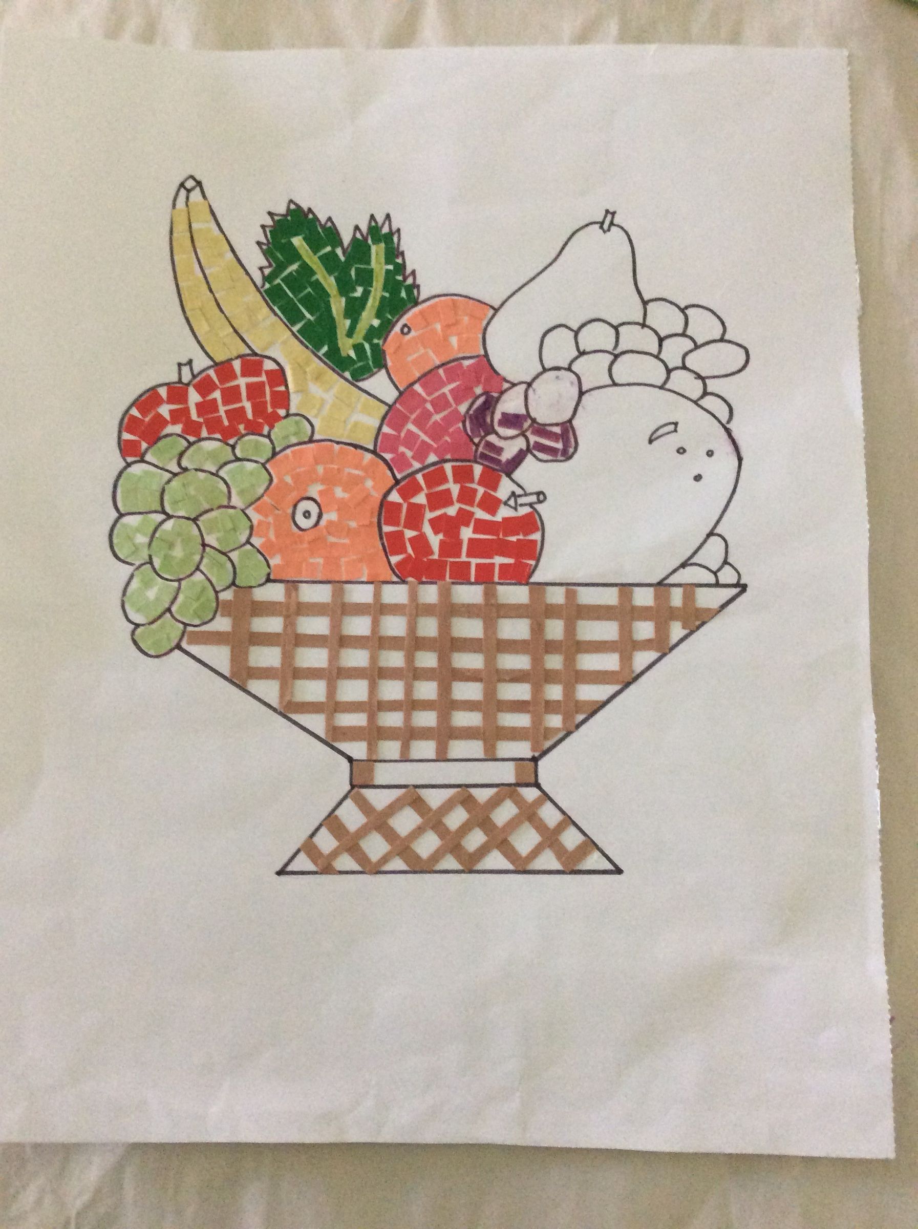 Mosaic Art Fruit Basket & Frame With Papers /kids Craft : 5 Steps ...