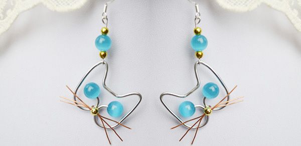 Handmade Cat Jewelry Idea-How to Make Adorable Wire Cat Earrings DIY ...