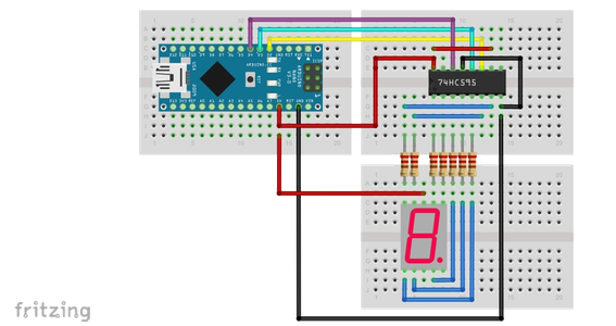 How to Use 74HC595 Shift Register With Arduino. Building Custom 7 Segment 1 Digit Display Module ...