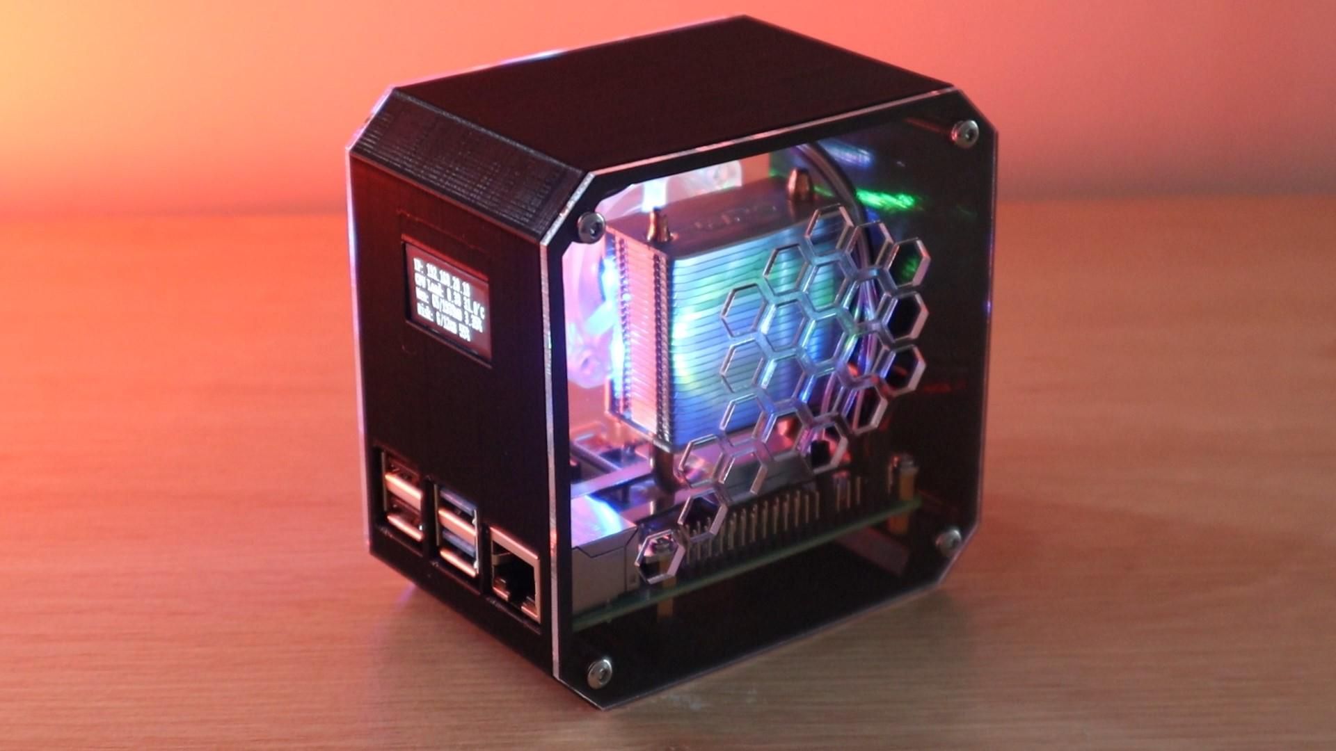 DIY Raspberry Pi Desktop Case With Stats Display : 9 Steps (with ...