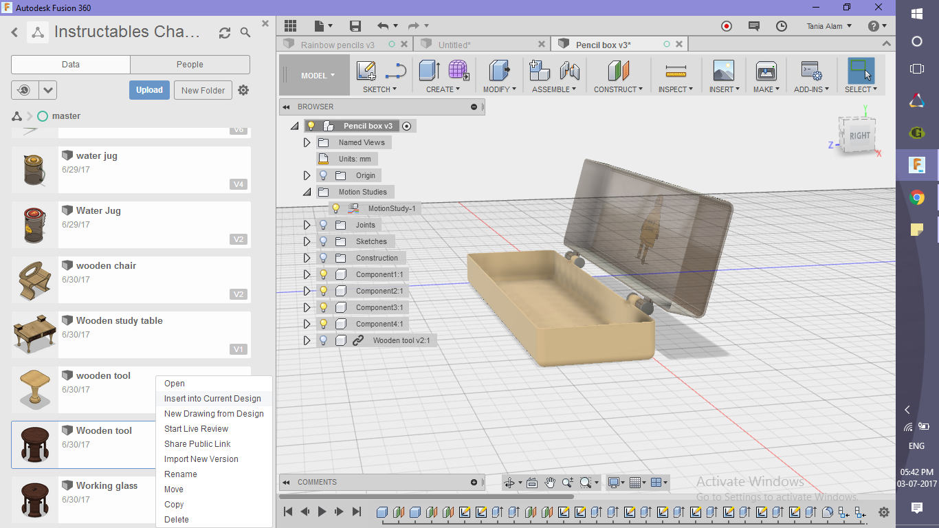 Open and Close This Pencil Box in Fusion 360 : 9 Steps - Instructables