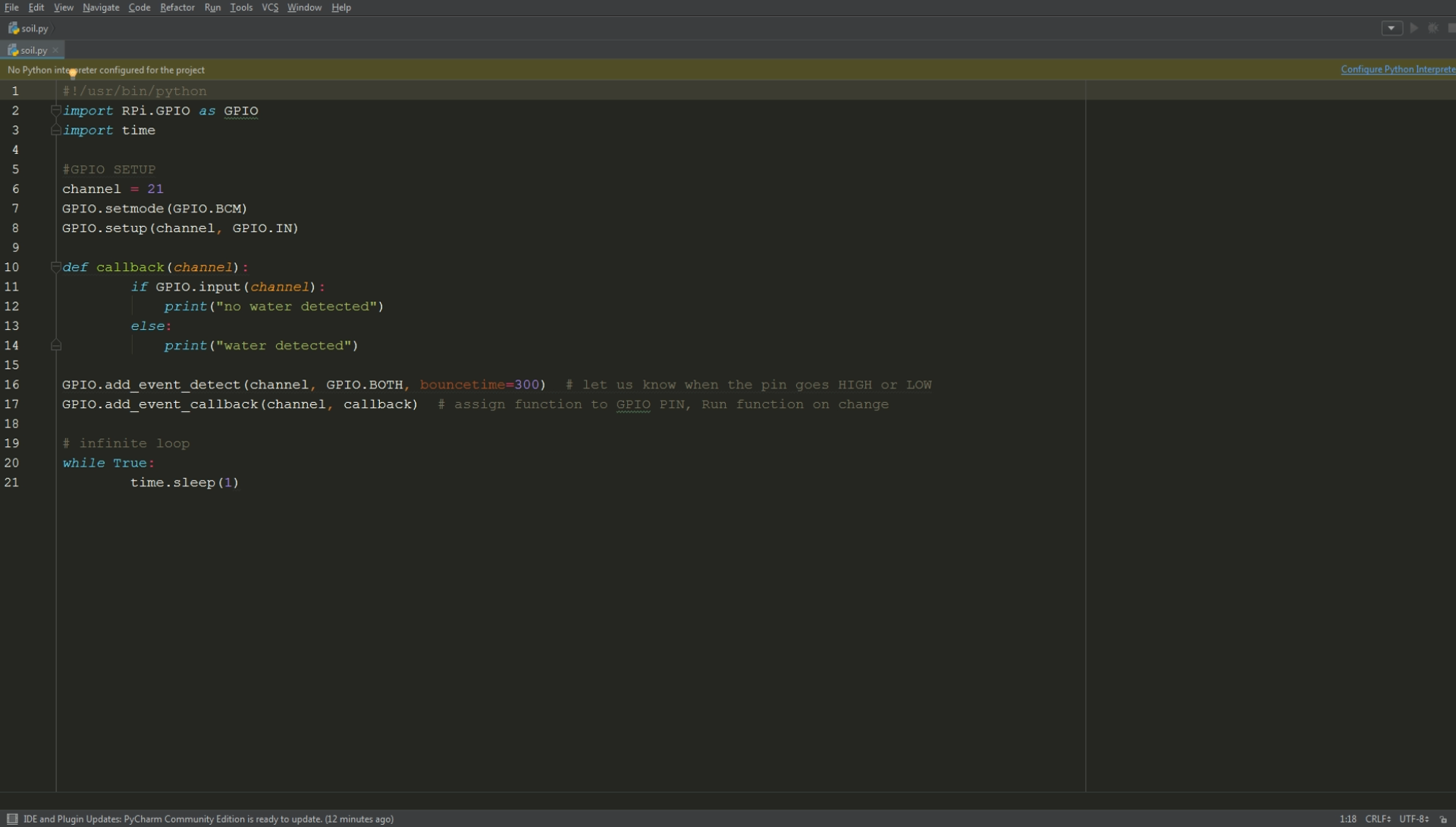 Soil Moisture Sensor (Raspberry Pi) : 4 Steps - Instructables