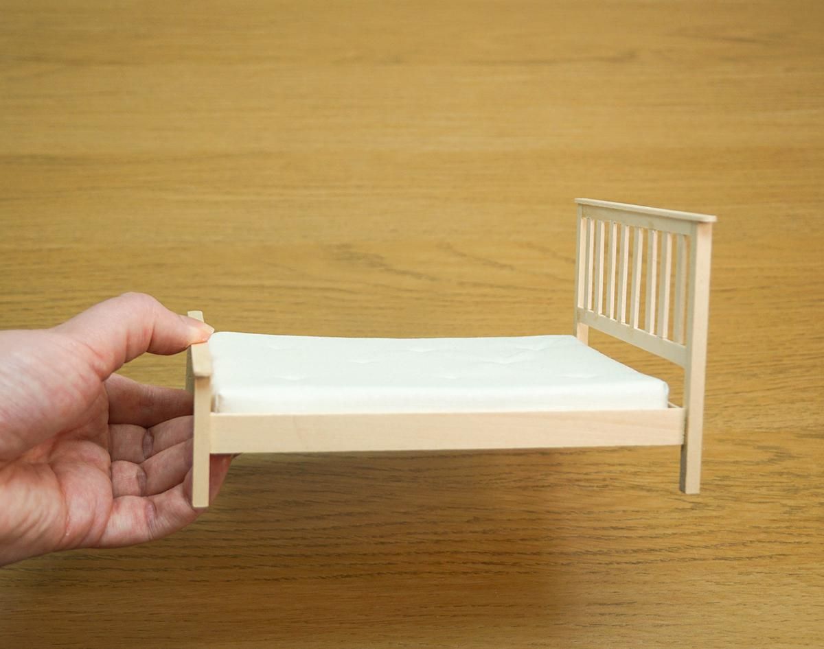 DIY Miniature 1:12 Scale BED & MATTRESS! | How to Make a Mini Wooden ...