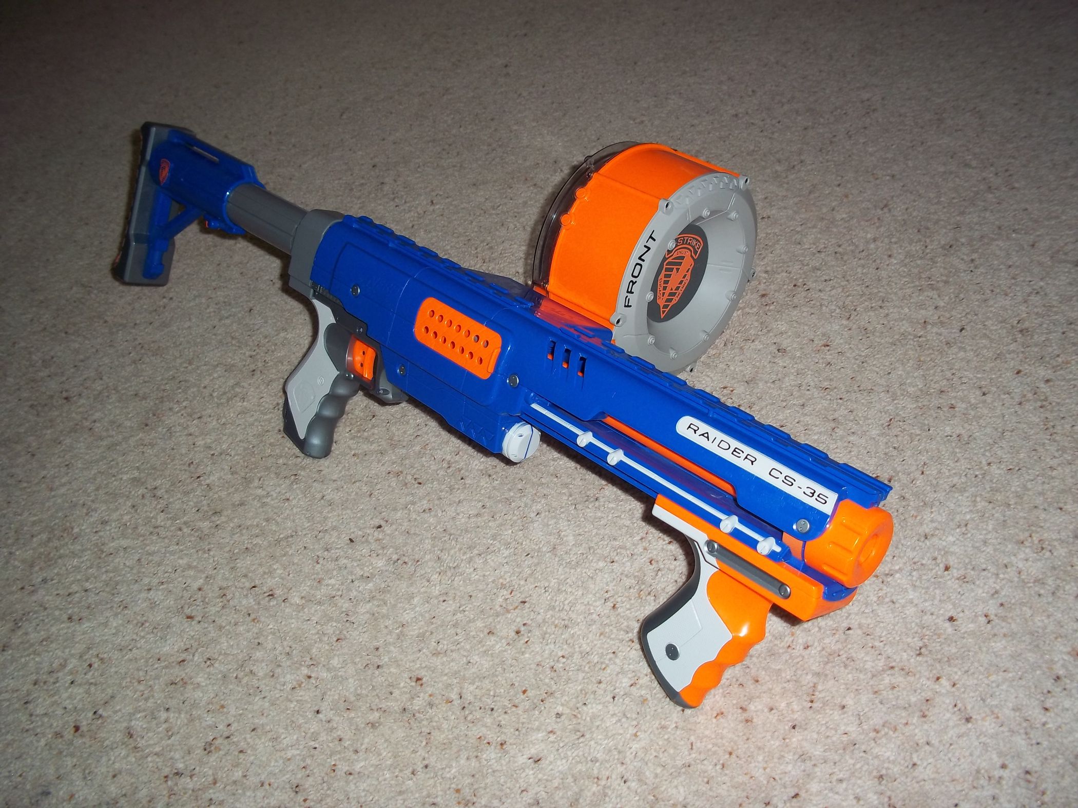 How to Modify and Reassemble a NERF Raider CS-35 for More Power and Range. : 7 Steps - Instructables