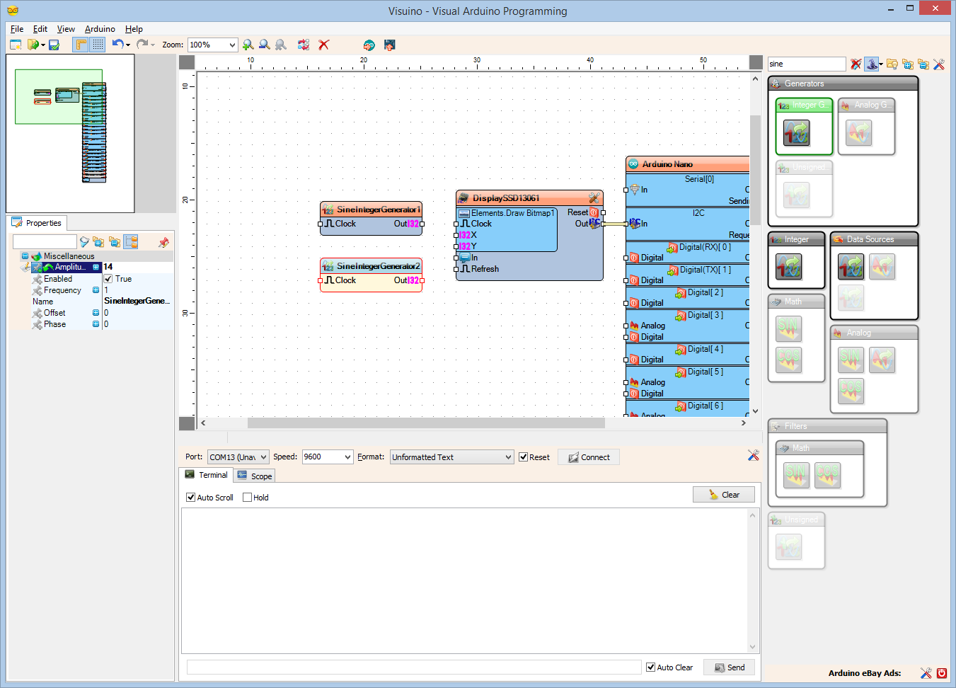 Arduino Nano: Bitmap Animation in SSD1306 I2C OLED Display With Visuino ...