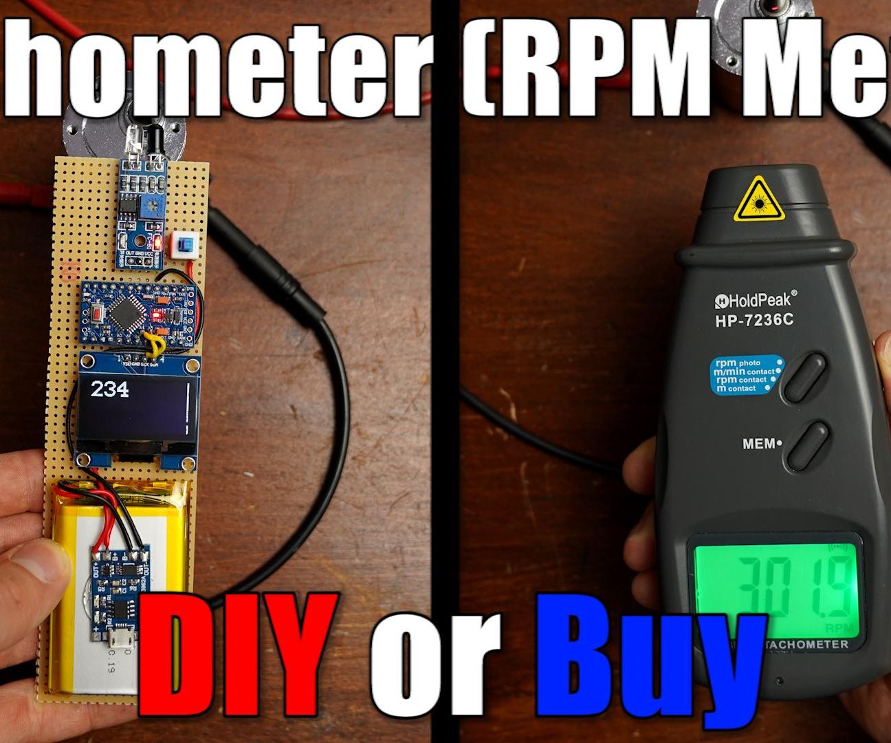 Diy Tachometer Rpm Meter 5 Steps Instructables