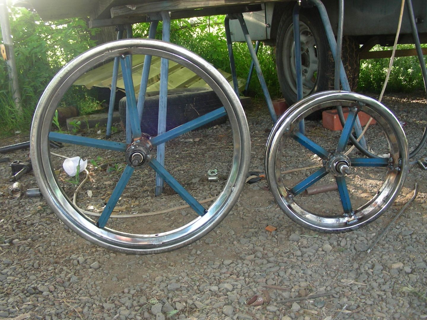 Making Wide Bike Wheel Hubs and Joining Them to Car Rims. PART 2! : 6 ...