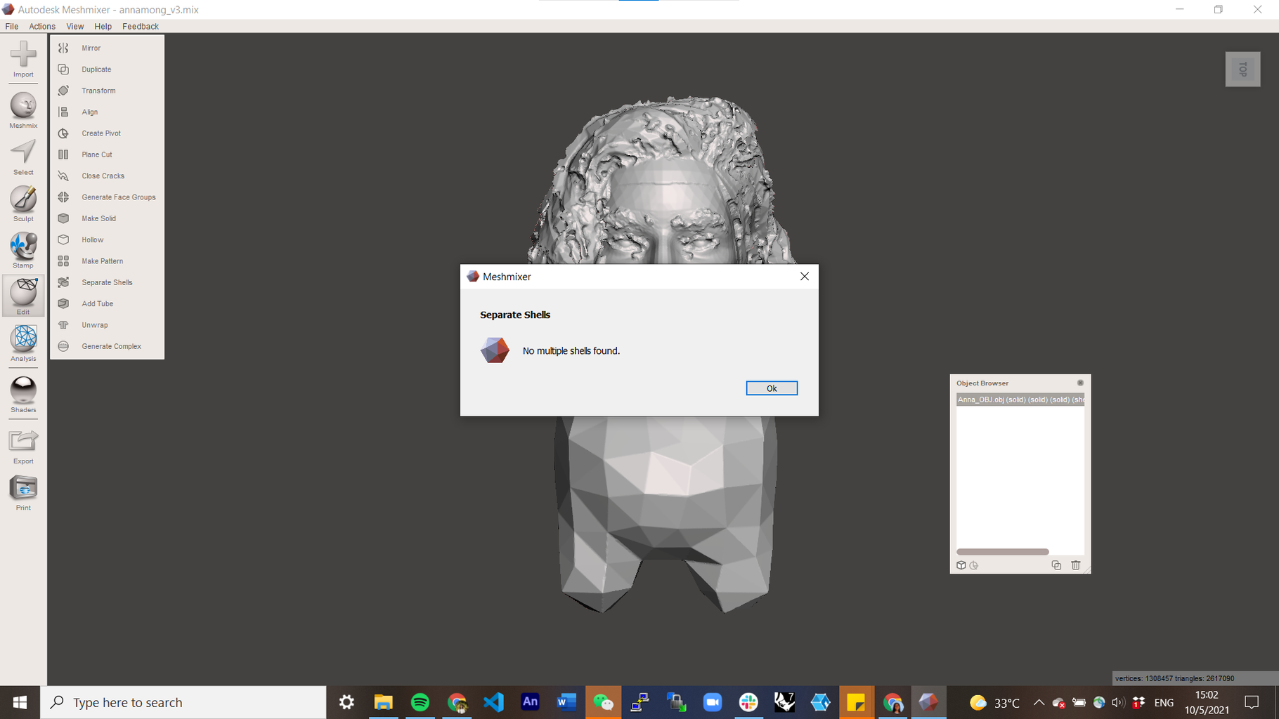 Merging Objects In Meshmixer 6 Steps Instructables