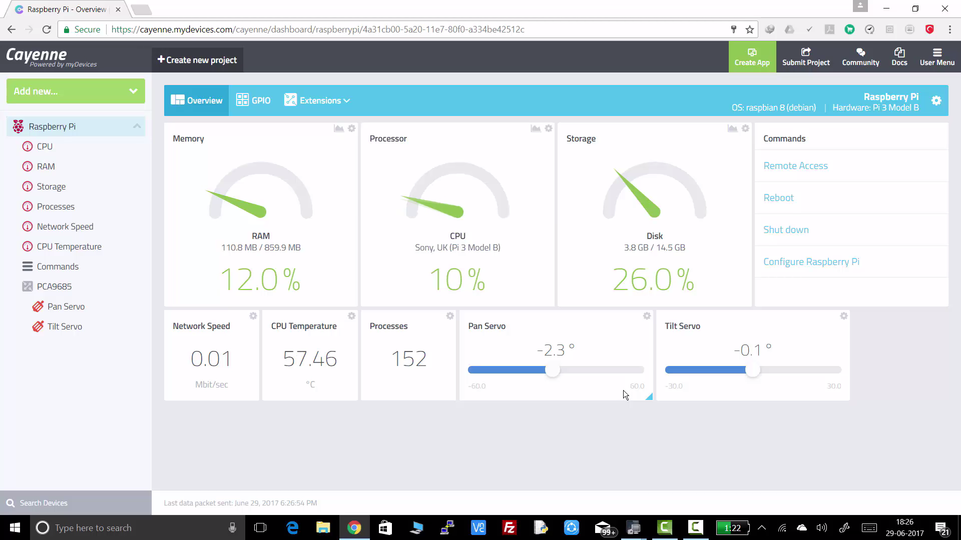 IOT Based Surveillance Camera || Raspberry Pi + Pan-Tilt Arrangement ...