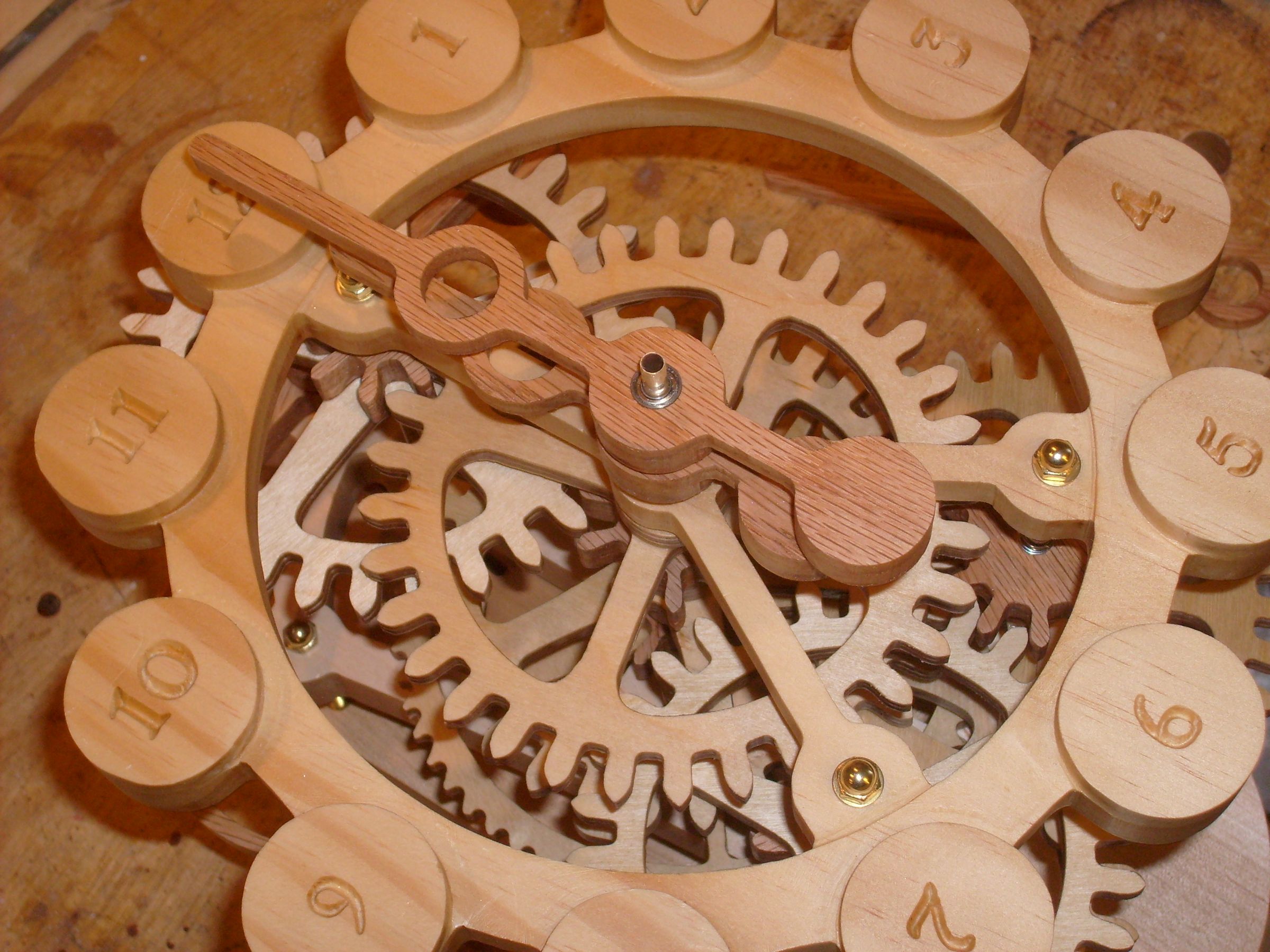 A Wood Gear Clock With a Unique Drive Mechanism : 34 Steps (with ...