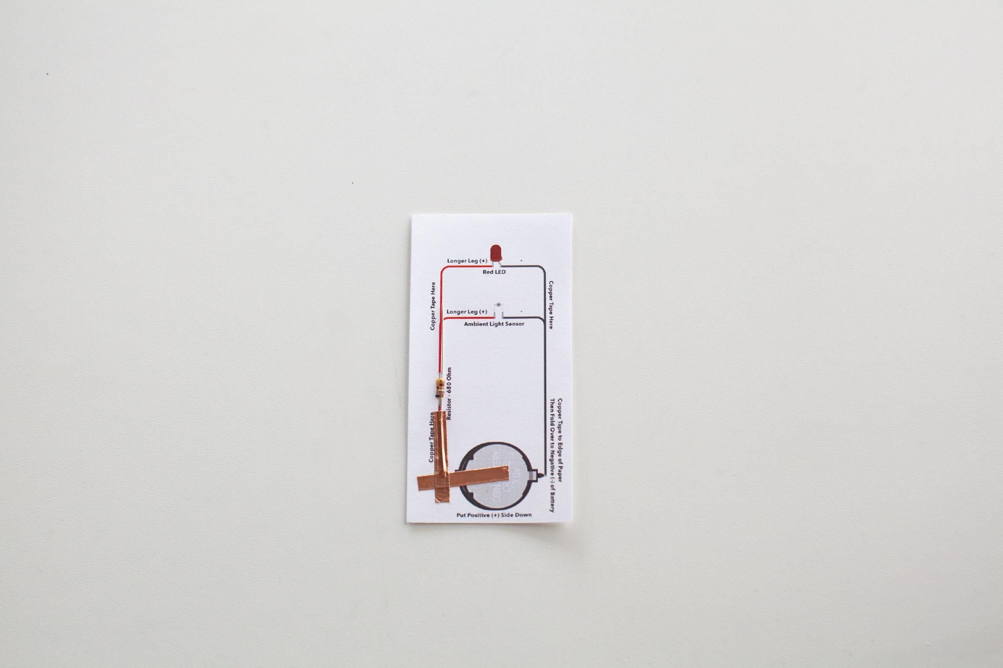 Make a Simple Ambient Light Sensor/Night Light Paper Circuit : 13 Steps ...