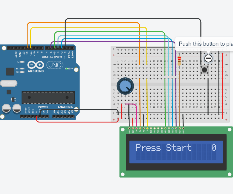Arduino LCD Game on TinkerCad Circuits : 5 Steps (with Pictures ...