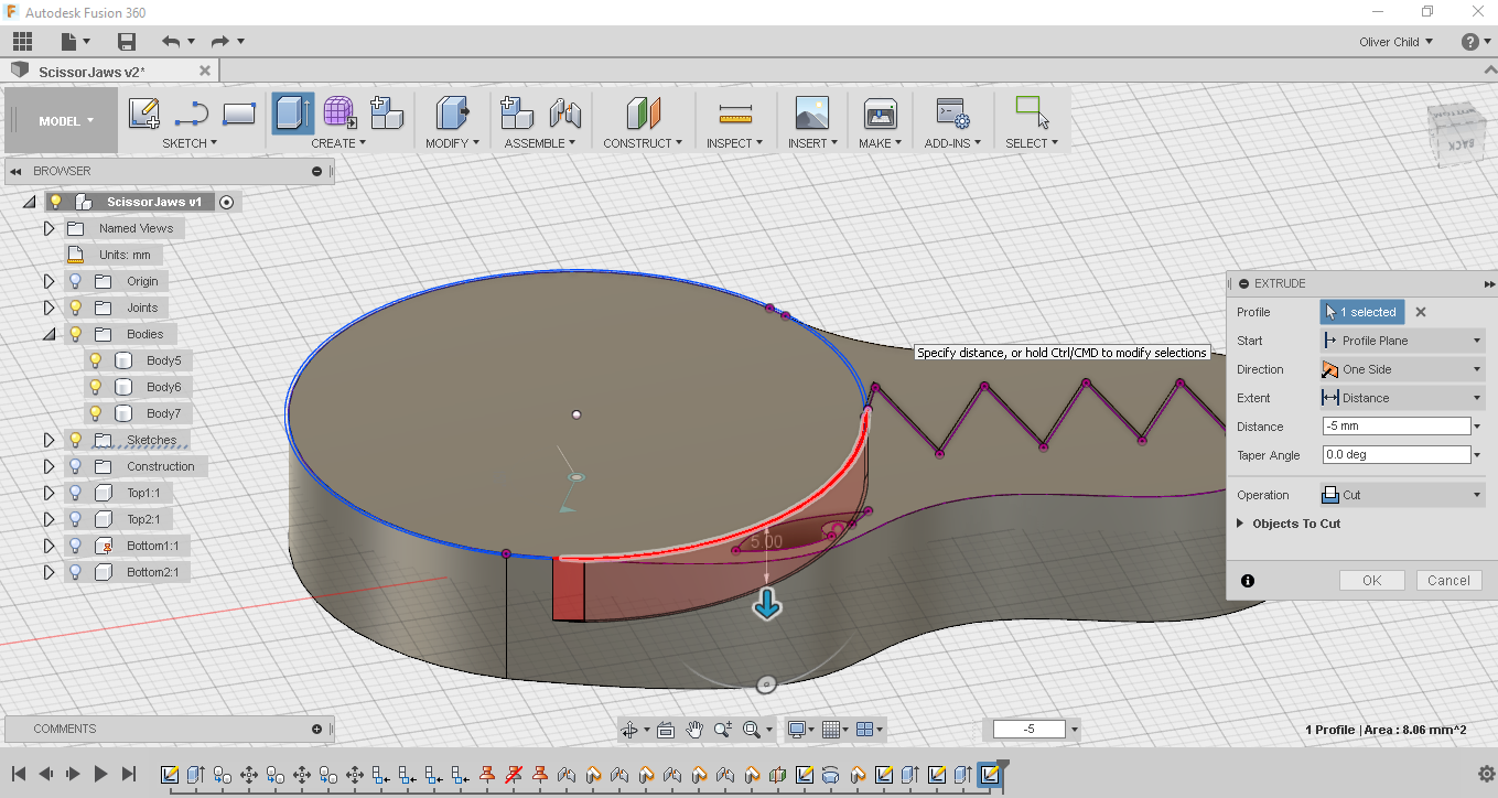 Designing Scissor Jaws in Fusion : 11 Steps (with Pictures) - Instructables
