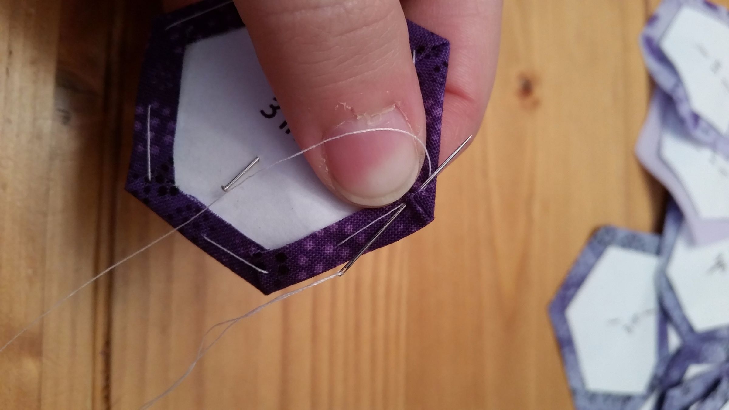 Hexagon English Paper Hand Piecing : 8 Steps (with Pictures ...