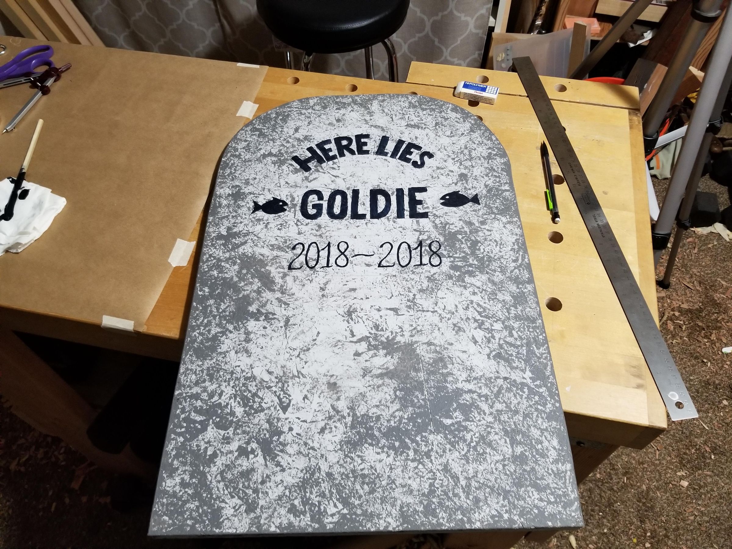 Making a Plywood Gravestone for Halloween : 9 Steps (with Pictures ...