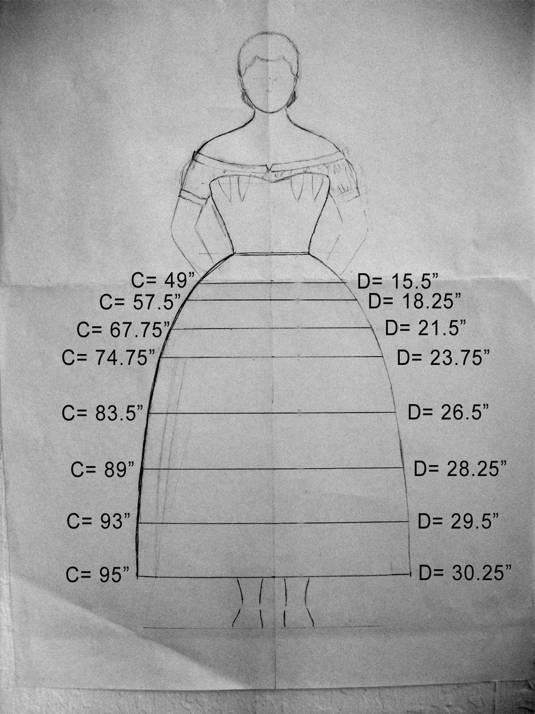 How to Draft a Custom Hoop Skirt Pattern With the Exact Shape You Want : 7 Steps (with Pictures ...