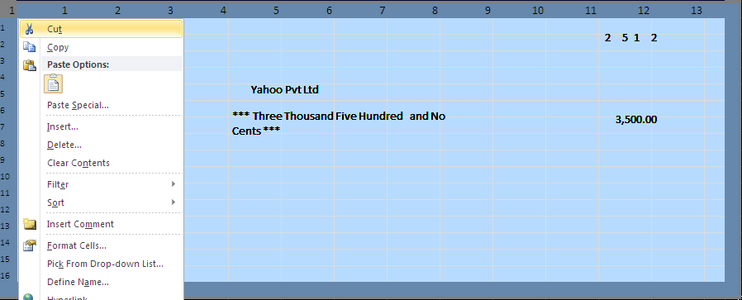 Cheque Print Without Special Software or Printer With MS Excel (Bank ...