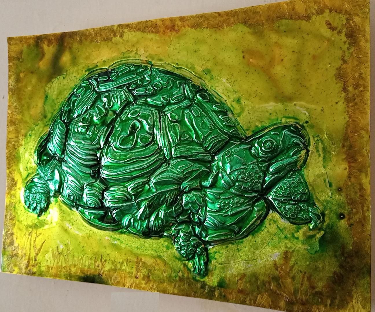 How to Make Turtle Embossed Painting|Metal Art : 4 Steps - Instructables