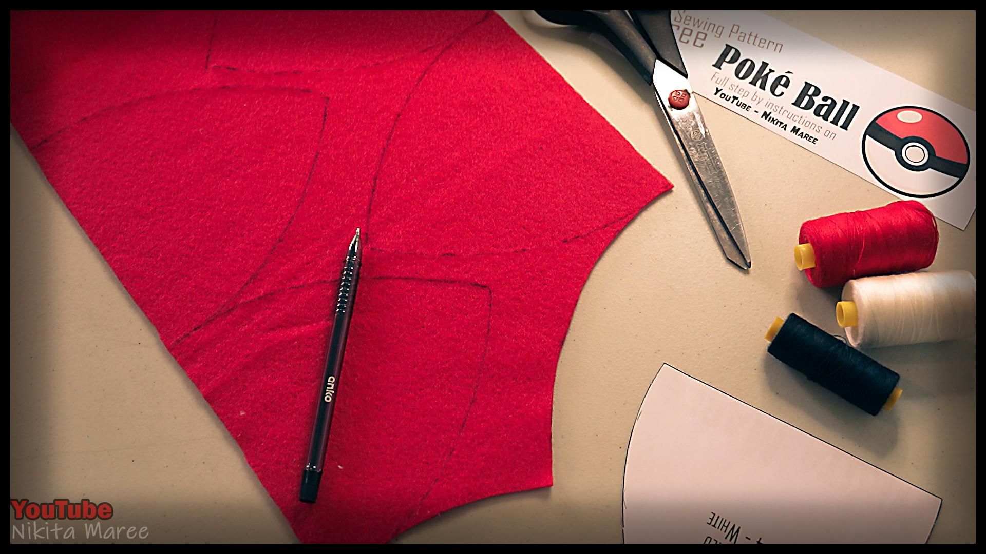 DIY Plushie Poké Ball (with Free Sewing Pattern) : 35 Steps (with ...