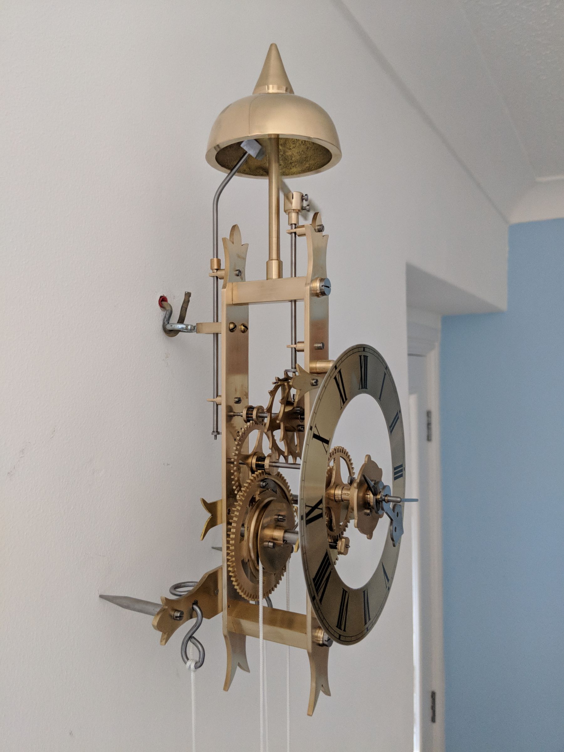 Making a Wall Hanging Brass Mechanical Alarm Clock in the Home Machine ...