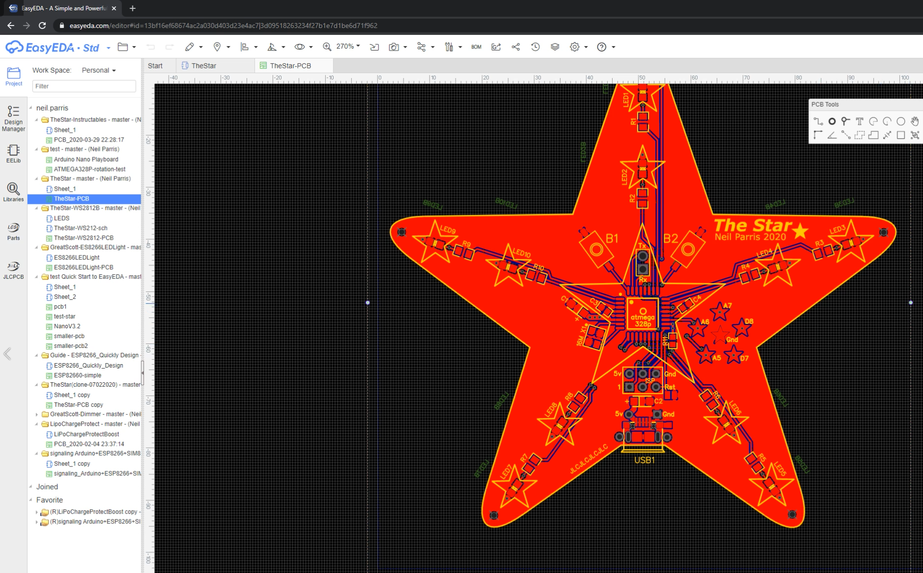 Learn How to Design a Custom Shaped PCB With EasyEDA Online Tools : 12 ...