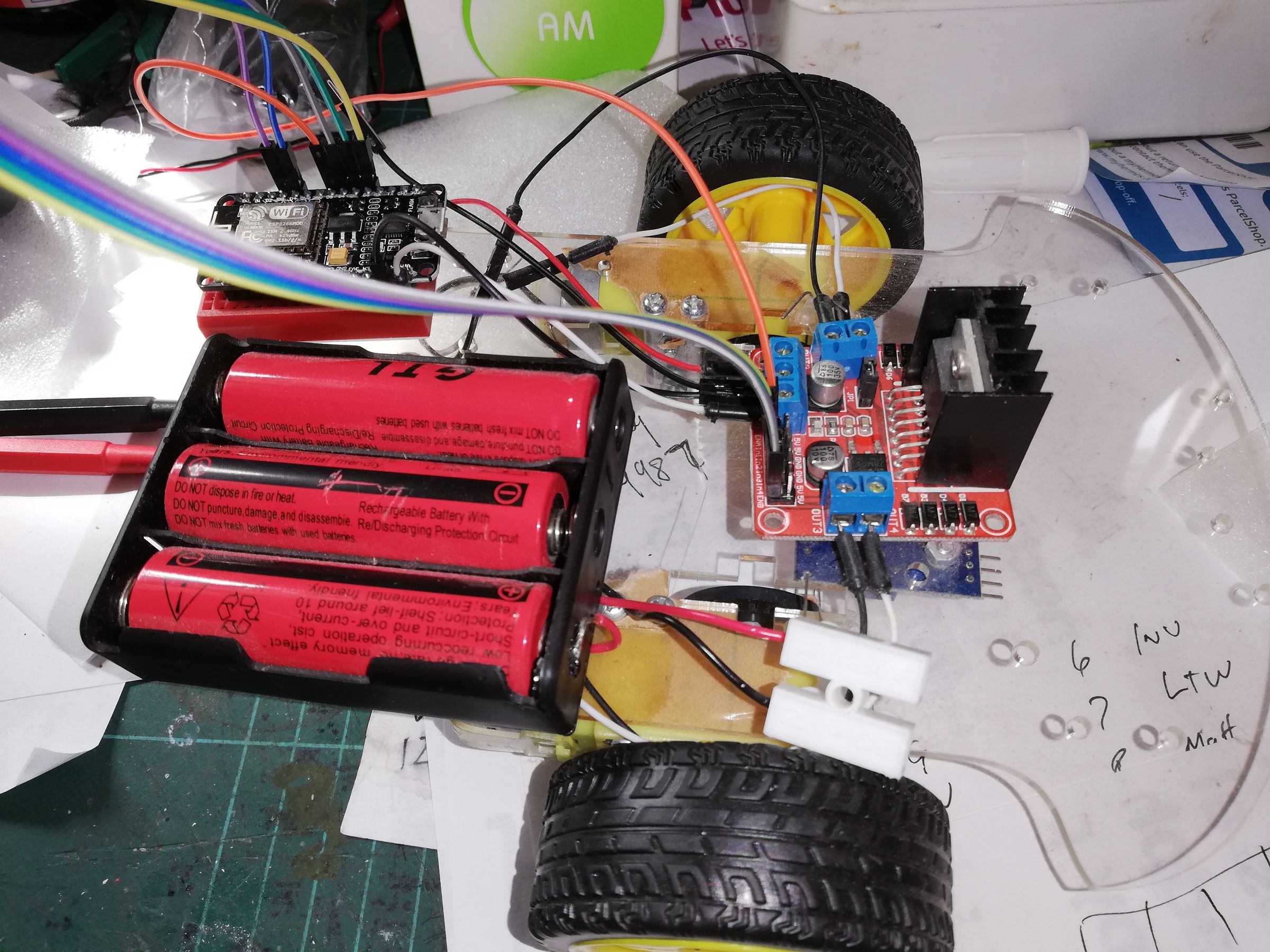 NodeMCU ESP8266 - WiFi Robot Car Controlled by Application (Wifi Bot ...