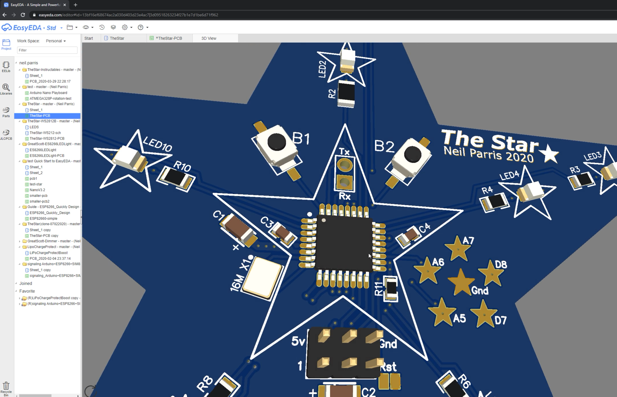 Learn How to Design a Custom Shaped PCB With EasyEDA Online Tools : 12 ...