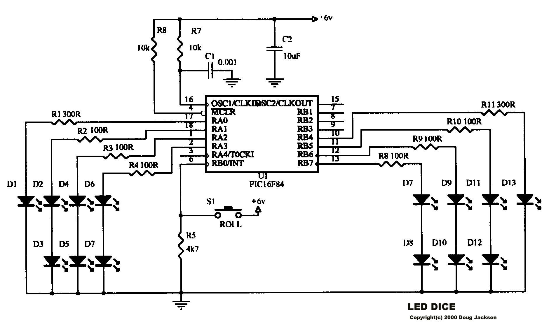 An LED Dice Using a PIC 16F84 (or 16F88) : 12 Steps (with Pictures) - Instructables