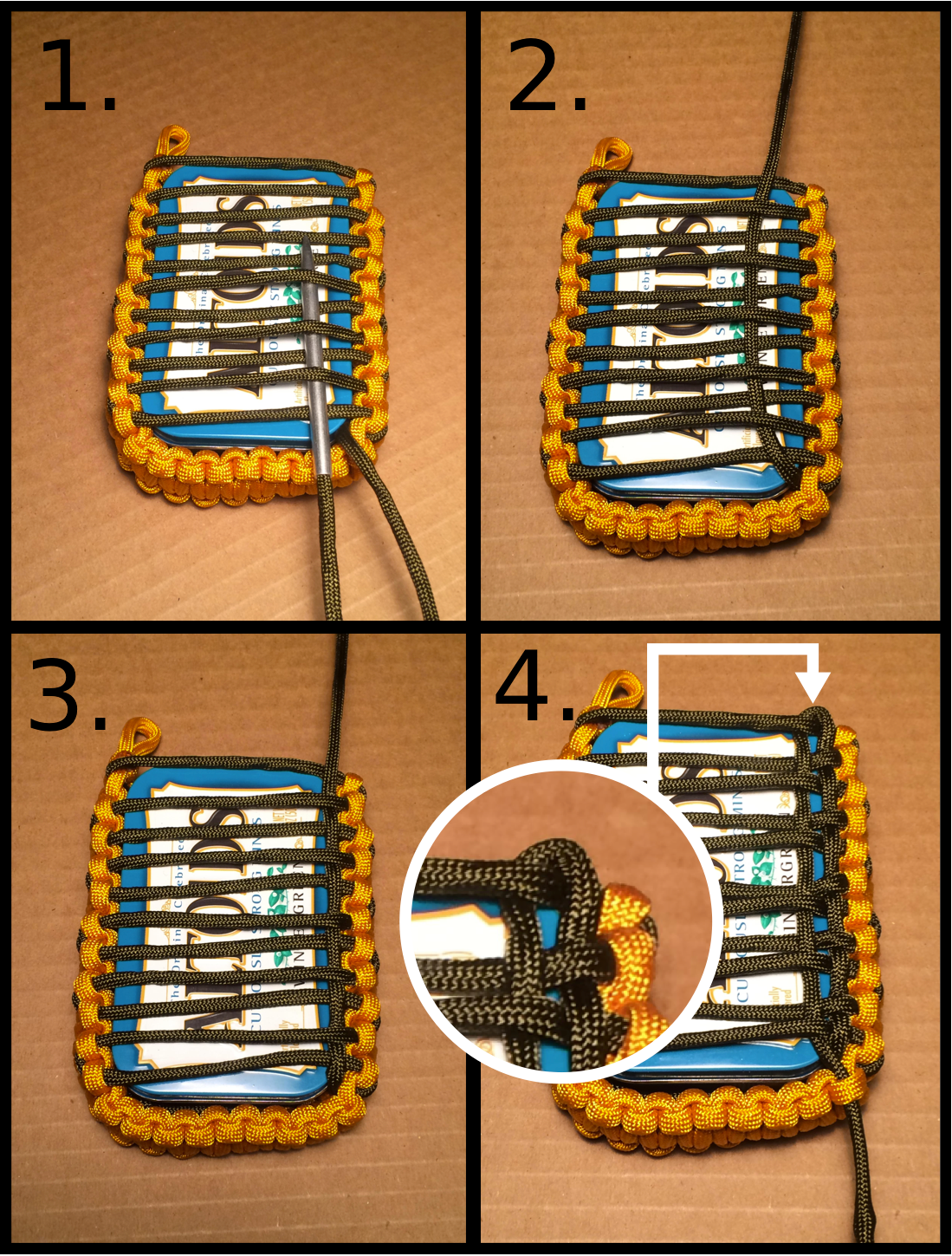 How to Make a Paracord Pouch for Survival Tins : 14 Steps (with ...