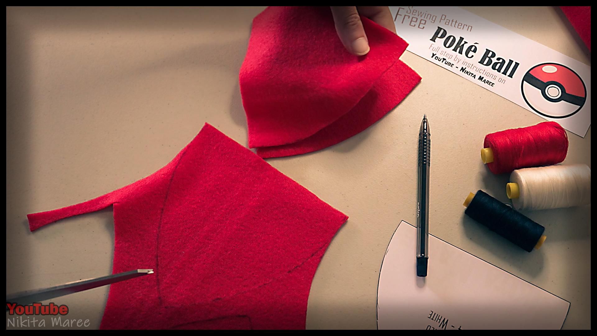 DIY Plushie Poké Ball (with Free Sewing Pattern) : 35 Steps (with ...