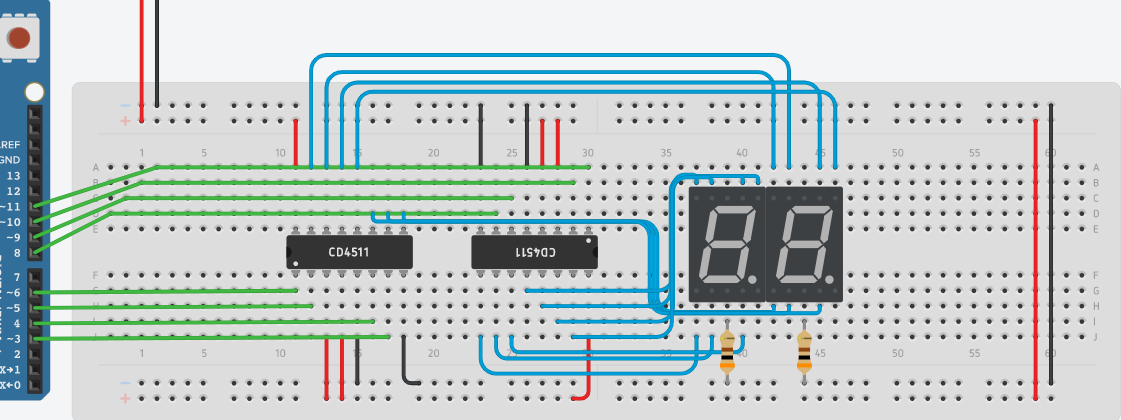 Showing 4 Bit Binary Addition Through a 7 Segment Display : 5 Steps ...