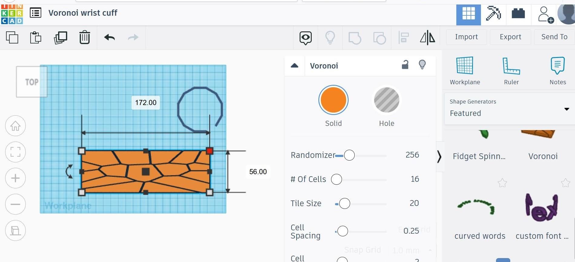 Voronoi Cuff in Tinkercad : 6 Steps (with Pictures) - Instructables